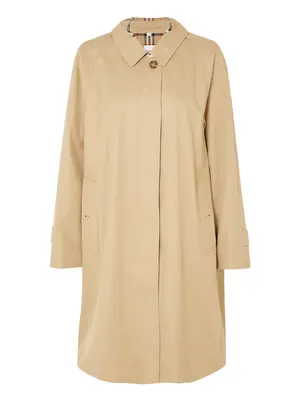 Burberry Camden Organic Cotton-gabardine Car Coat - Neutrals