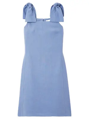Chloé - Bow-embellished Linen-canvas Dress