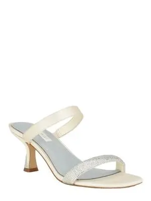 Nine West Shimme Embellished Slide Sandal - Ivory