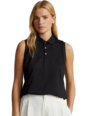 Ralph Lauren Classic Fit Sleeveless Tour Polo Shirt - Polo Black