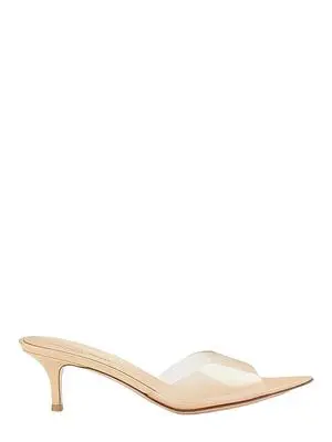 GIANVITO ROSSI Elle 55mm Plexi Mules - Beige