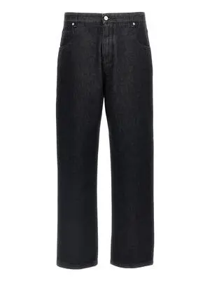 Fendi Cotton Denim Straight Leg Jeans - Black