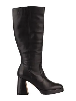 ANGEL ALARCON Leather Boots With Platform And Wide Heel