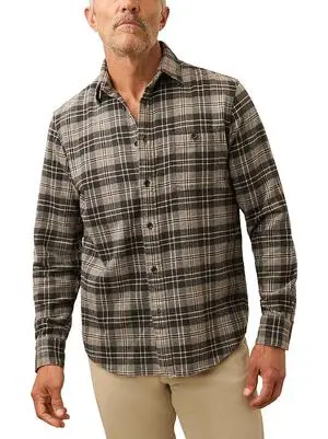 Faherty Brand Super Brushed Flannel Shirt - Dark Cloud