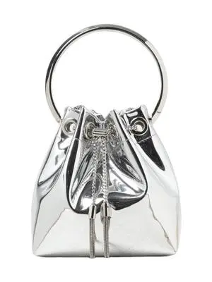 JIMMY CHOO Jimmy Choo Bon Bon Laminated Leather Bag Silver