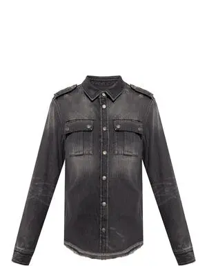 Balmain Cotton Denim Shirt - Black