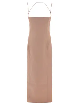 Attico Gabardine Midi Dress - Beige