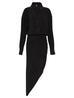 Norma Kamali Shirred Jersey Midi Dress - Black
