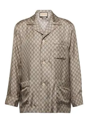 Gucci Gg Silk Shirt - Beige