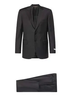 Canali Single-breasted Wool Suit - Black