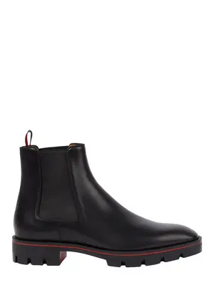 CHRISTIAN LOUBOUTIN Alpinosol Leather Chelsea Boots - Black