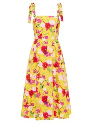 Carolina Herrera Floral Cotton Midi Dress - Multicoloured