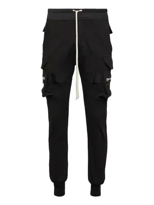 Rick Owens Mastodon Cotton Cargo Sweatpants - Black