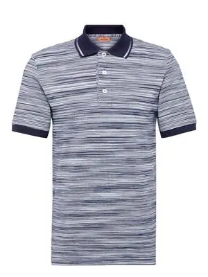 Missoni Striped Cotton Polo Shirt - Blue
