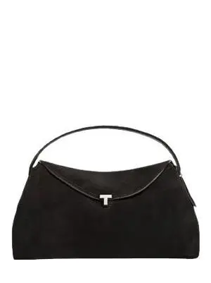 TOTEME T-lock Suede Top Handle Bag - Espresso