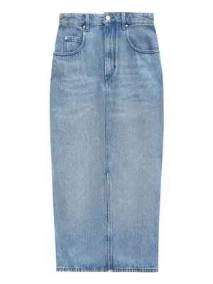 Isabel Marant Tilauria Midi Denim Skirt - Light Blue