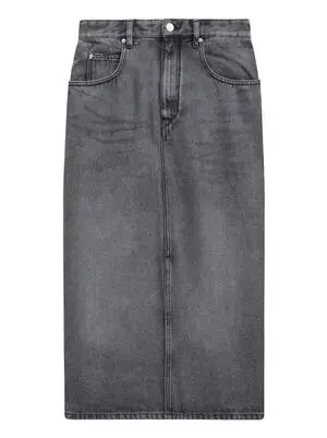 Isabel Marant Tilauria Midi Denim Skirt - Light Gray