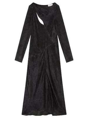 Isabel Marant Sabrina Silk Velvet Devore Dress - Black