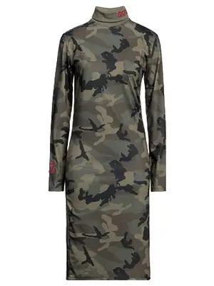 Gcds Camouflage-print Midi Dress - Green