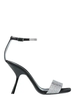 EVANGELIE SMYRNIOTAKI X SERGIO ROSSI Soft Leather Sandals - Silver