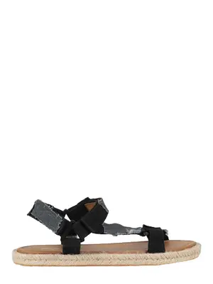 MAISON MARGIELA Textile Fiber Espadrille Sandals - Black