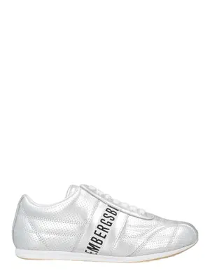 BIKKEMBERGS Lace-Up Leather Sneakers Silver