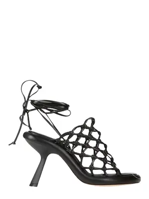 VIC MATIE Sandals With Ankle Ties - Black