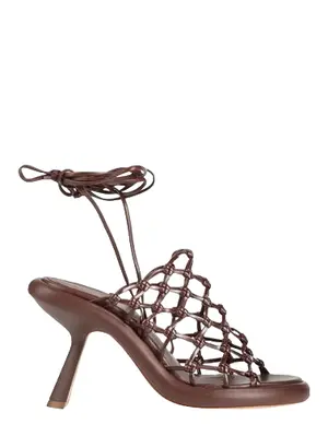 VIC MATIE Sandals With Ankle Ties - Brown