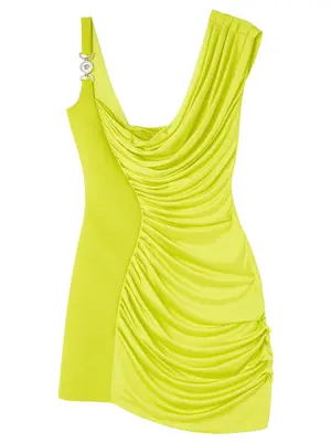 Versace Medusa '95 Draped Minidress - Yellow