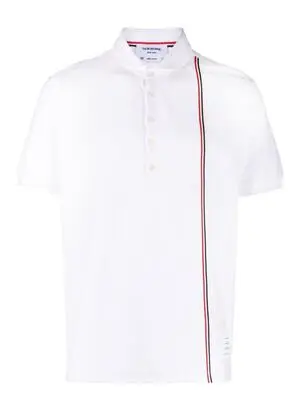 Thom Browne Rwb Stripe Polo Shirt - White