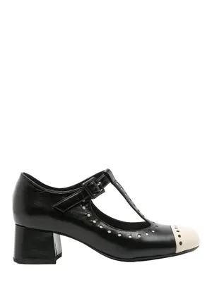 STUDIO CHOFAKIAN Gabrielle 40mm Mary Jane Pumps - Black