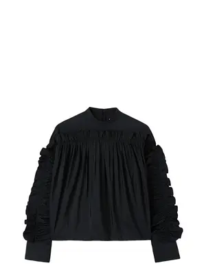 JIL SANDER Ruffle-detailing Sweatshirt - Black