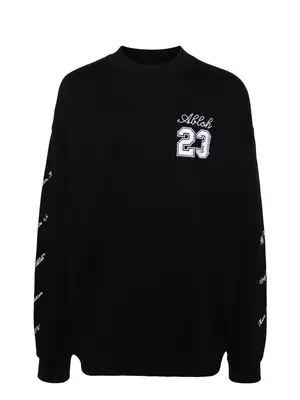 Off-White 23 Logo Skate Cotton Sweatshirt - Black