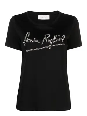 Sonia Rykiel Paris Logo-embellished T-shirt - Black