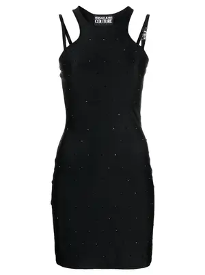 Versace Crystal-embellished Mini Dress - Black