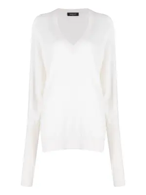 Fabiana Filippi V-neck Fine-knit Jumper - White