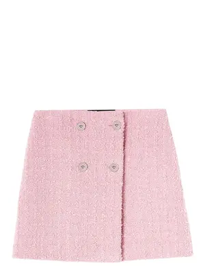Versace Tweed High-waist Skirt - Pink