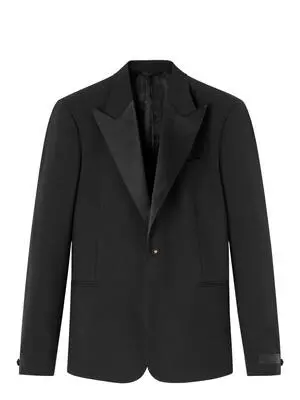 Versace Duchesse Satin-trim Single-breasted Blazer - Black