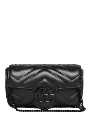 Gucci Gg Marmont Matelasse Super Mini Bag - Black
