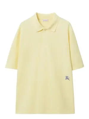 Burberry Equestrian Knight-embroidered Cotton Polo Shirt - Yellow