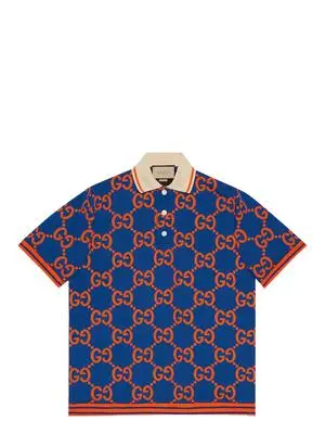 Gucci Gg Jacquard Polo T-shirt - Blue