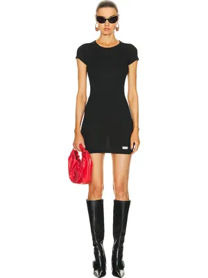 Alexander Wang Short Sleeve Crewneck Dress - Black
