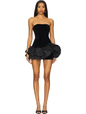 Nbd Ella Strapless Ruffle Dress Black
