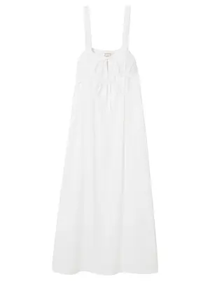 DEIJI STUDIOS Tie-detailed Organic Cotton-poplin Midi Dress - White