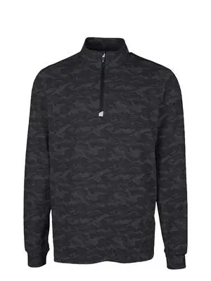 Cutter & Buck Traverse Camo Quarter Zip Pullover - Black