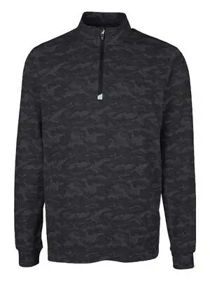 Cutter & Buck Traverse Camo Quarter Zip Pullover - Black