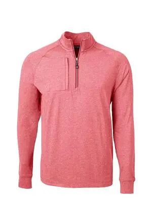 Cutter & Buck Adapt Heather Quarter Zip Pullover - Cardinal Red Heather