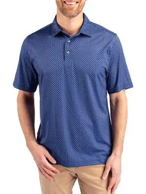 Cutter & Buck Geo Pattern Performance Polo - Navy Blue