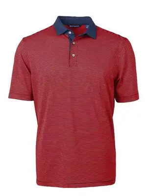 Cutter & Buck Virtue Micro Stripe Polo - Red/navy Blue