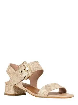 DONALD PLINER Donald Pliner Snakeskin Print Sandals Camel